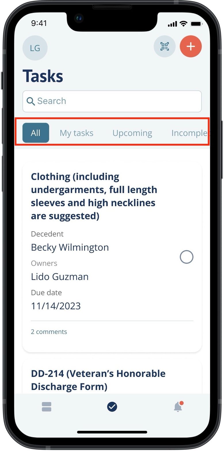 Getting started with mobile case tasks