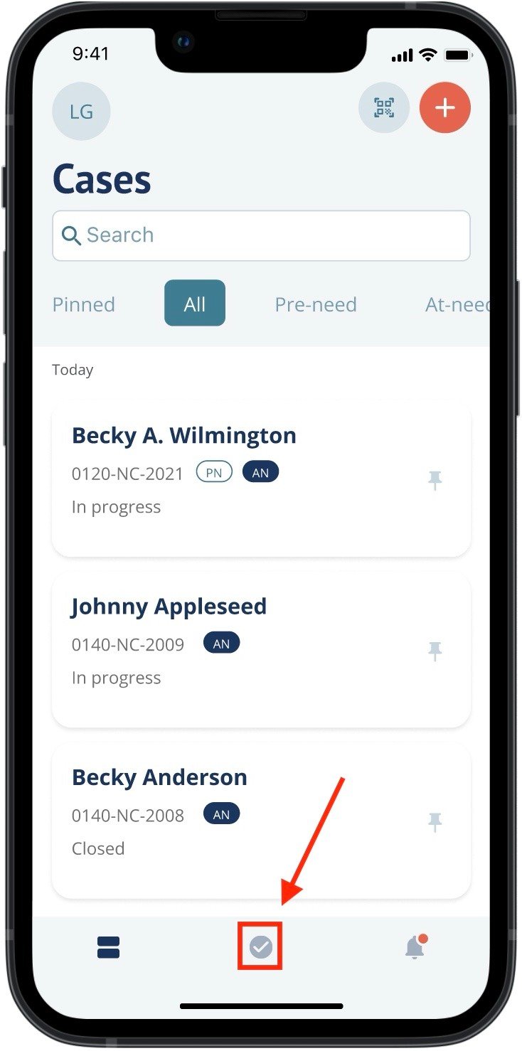 Getting started with mobile case tasks