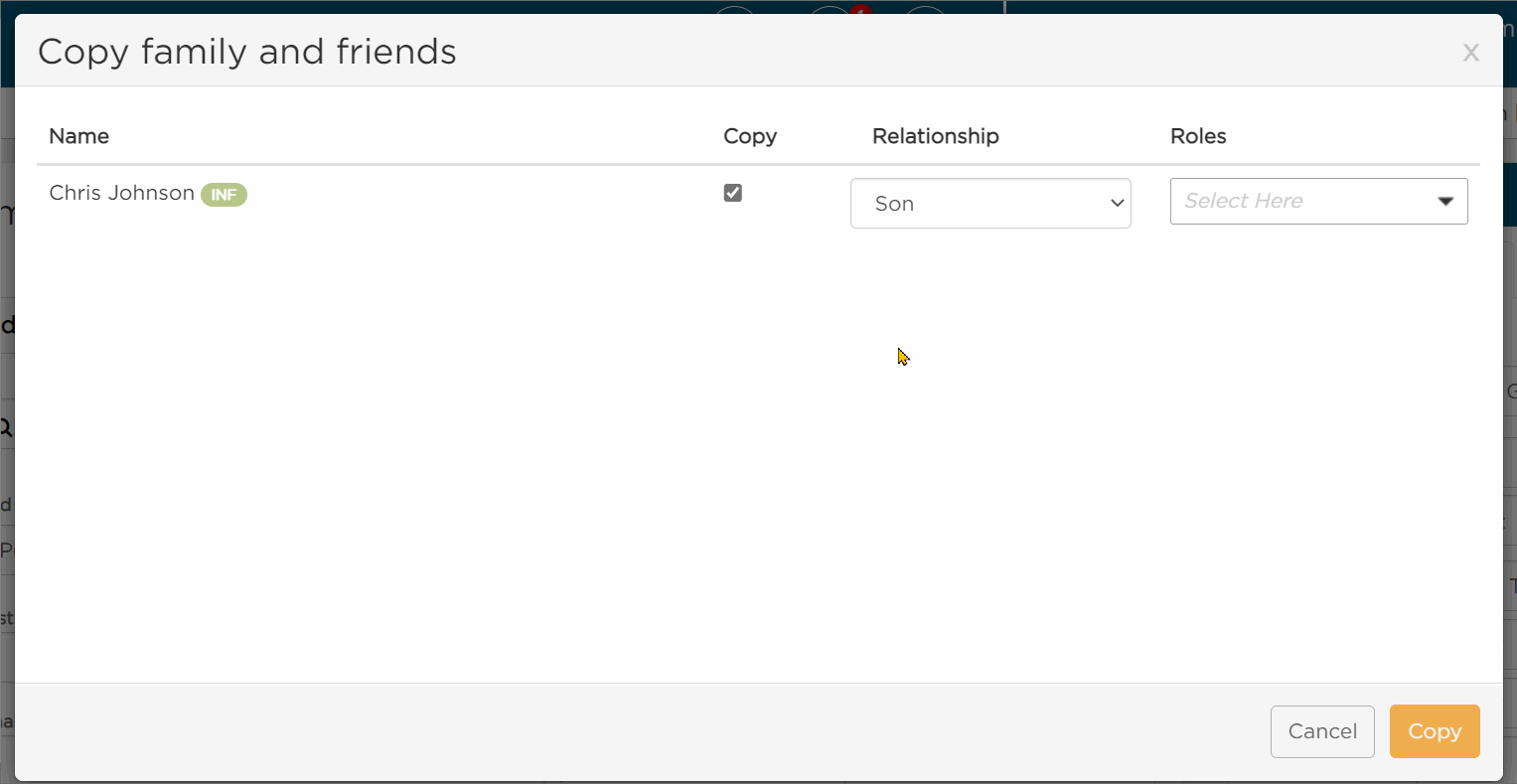 Family and friends page