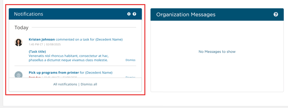 Manage notifications