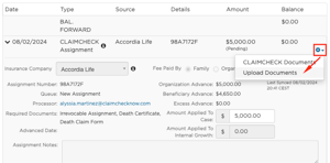 Enter a Claimcheck assignment