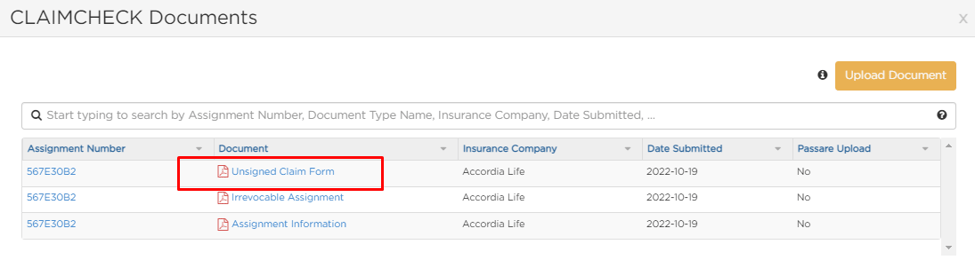 Enter a Claimcheck assignment