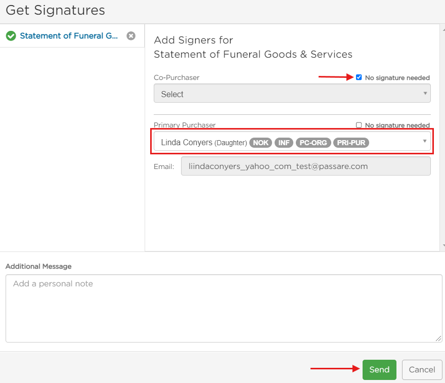 eSignatures on a Print & Sign contract