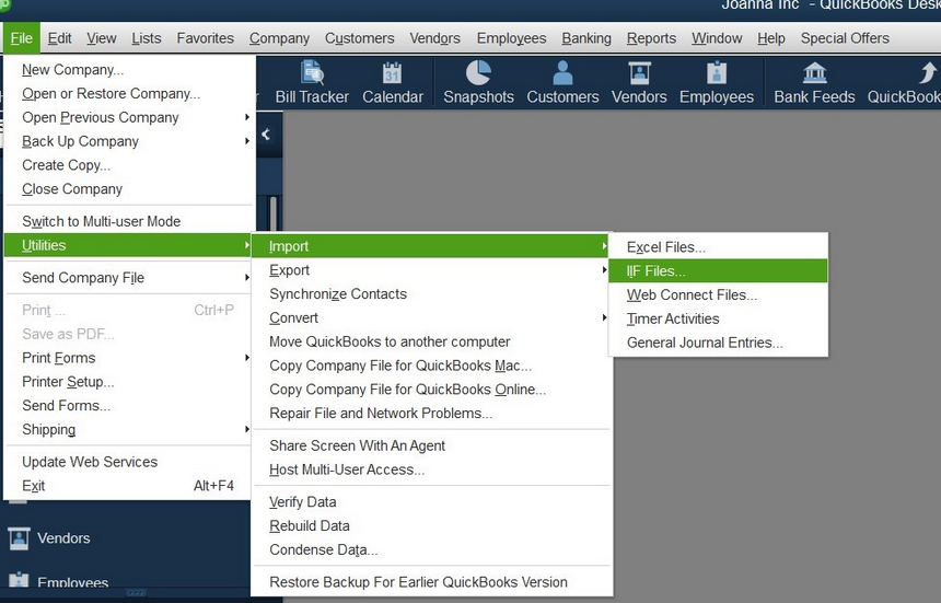 QuickBooks Desktop Export and Import