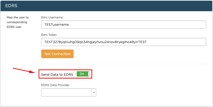 Enter your PA EDRS token and connect users and locations